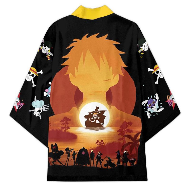 Jual Kimono Haori Anime One Piece Monkey D Luffy Hitam | Shopee Indonesia
