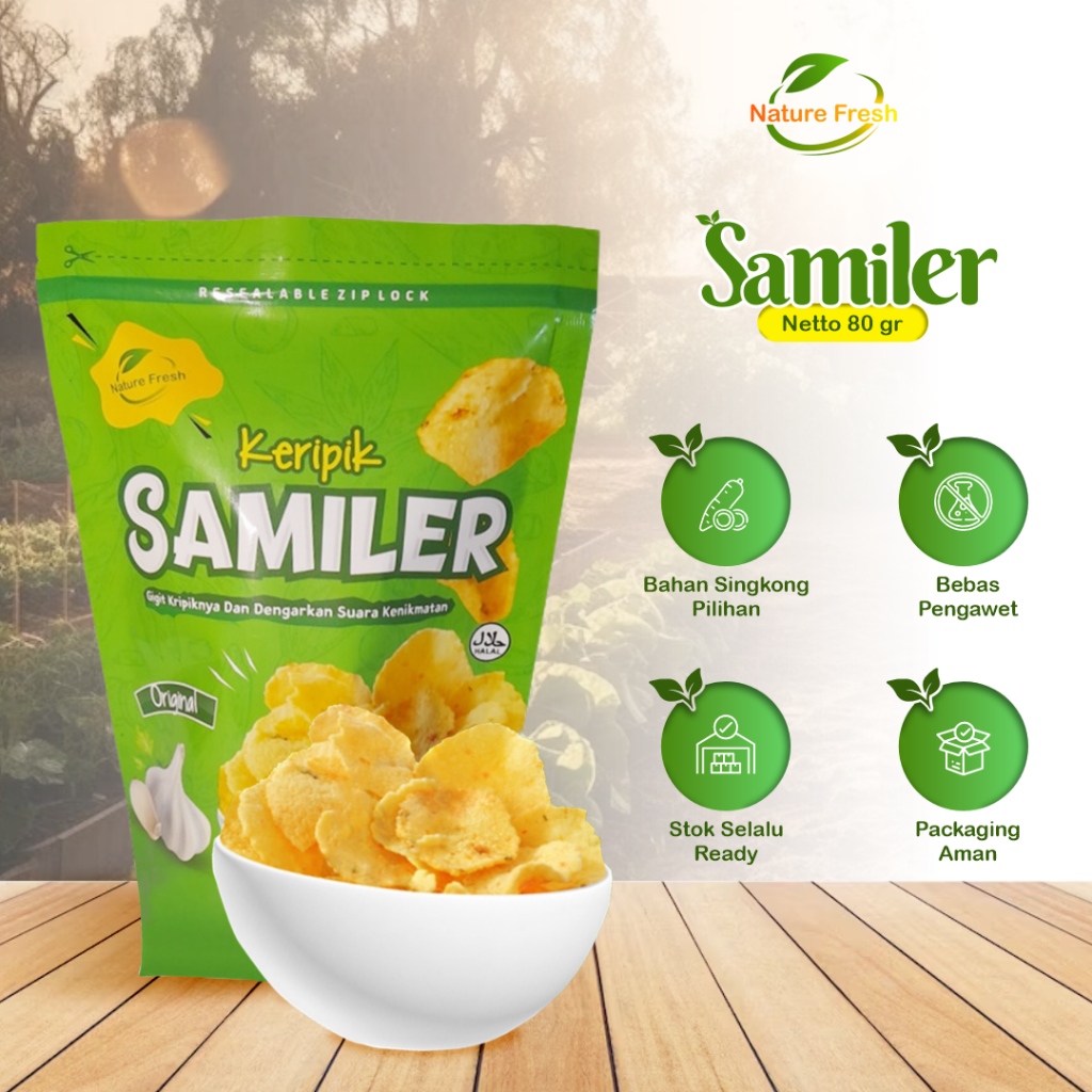 Jual Keripik Singkong Samiler Nature Fresh Kemasan 80gr Rasa Original ...