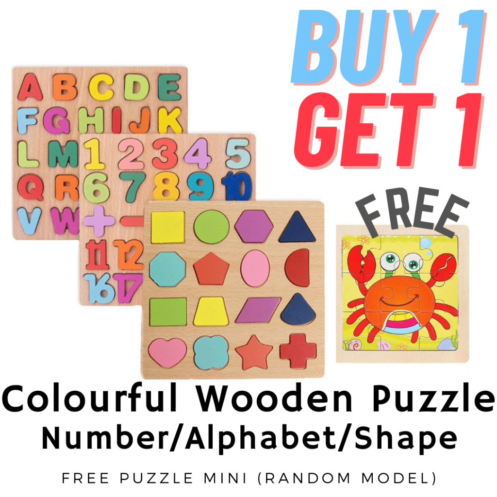 Jual Number / Alphabet / Shape Wooden Puzzle - Puzzle Kayu Belajar ...