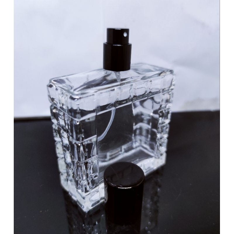 Jual BOTOL ALEXA BLACK 100 ML. BOTOL KOSONG PARFUM SPRAY KACA DRAT ...
