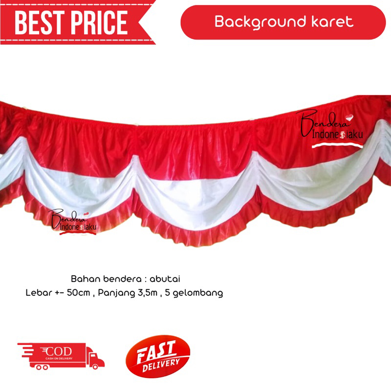 Jual Bendera Indonesia Background Merah Putih 5meter Karet Bendera ...