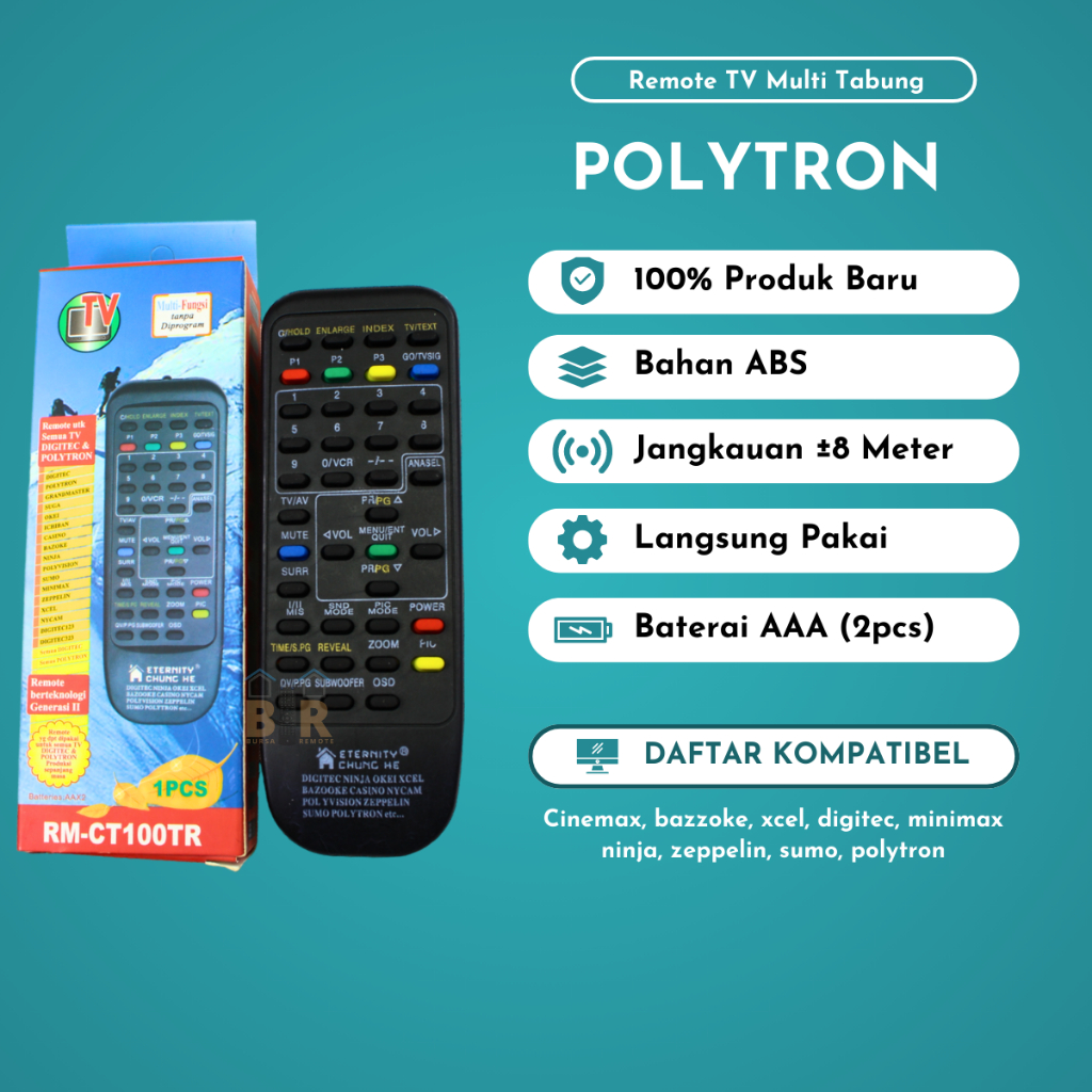 Jual Remot / Remote TV TABUNG POLYTRON MINIMAX Digitec ninja CT100 ...