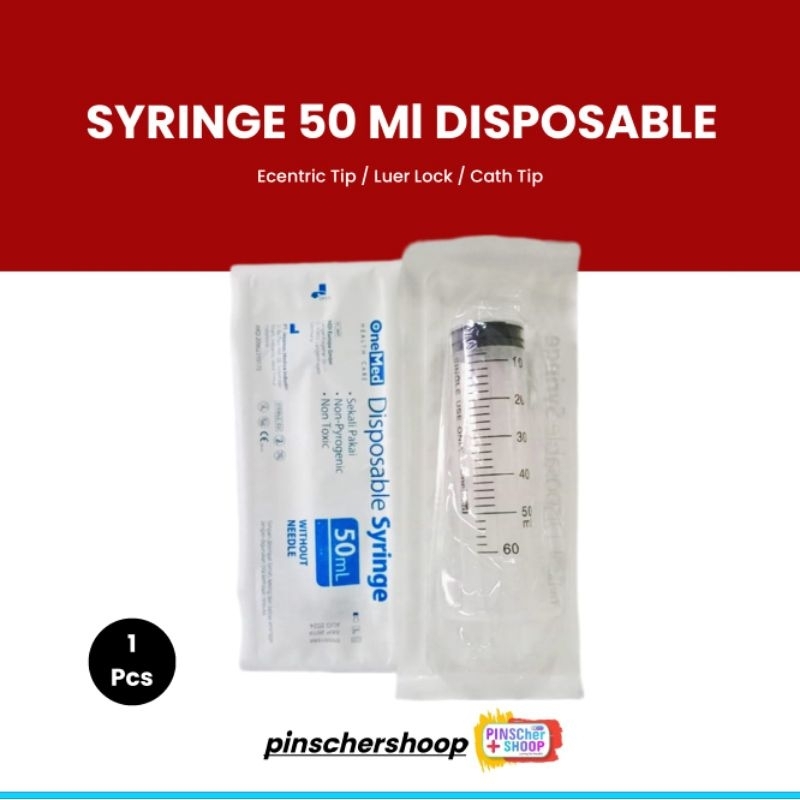 Jual Syringe 50 Ml Luer Lock LL Disposable Spuit 50 cc Lubang Tengah ...