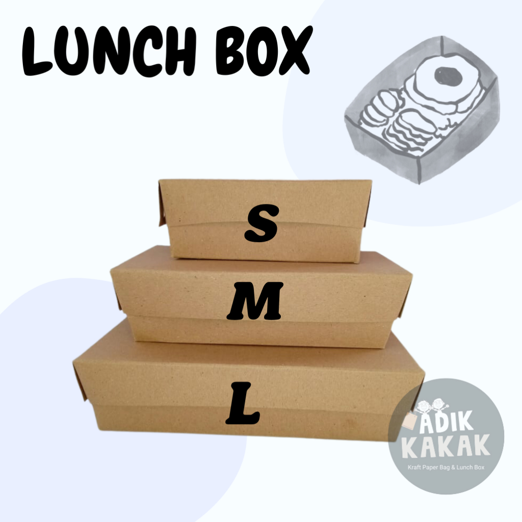 Jual Paper Lunch Box Kraft Full Laminasi S,M& L | Kotak Makan Bahan Kraft | Shopee Indonesia