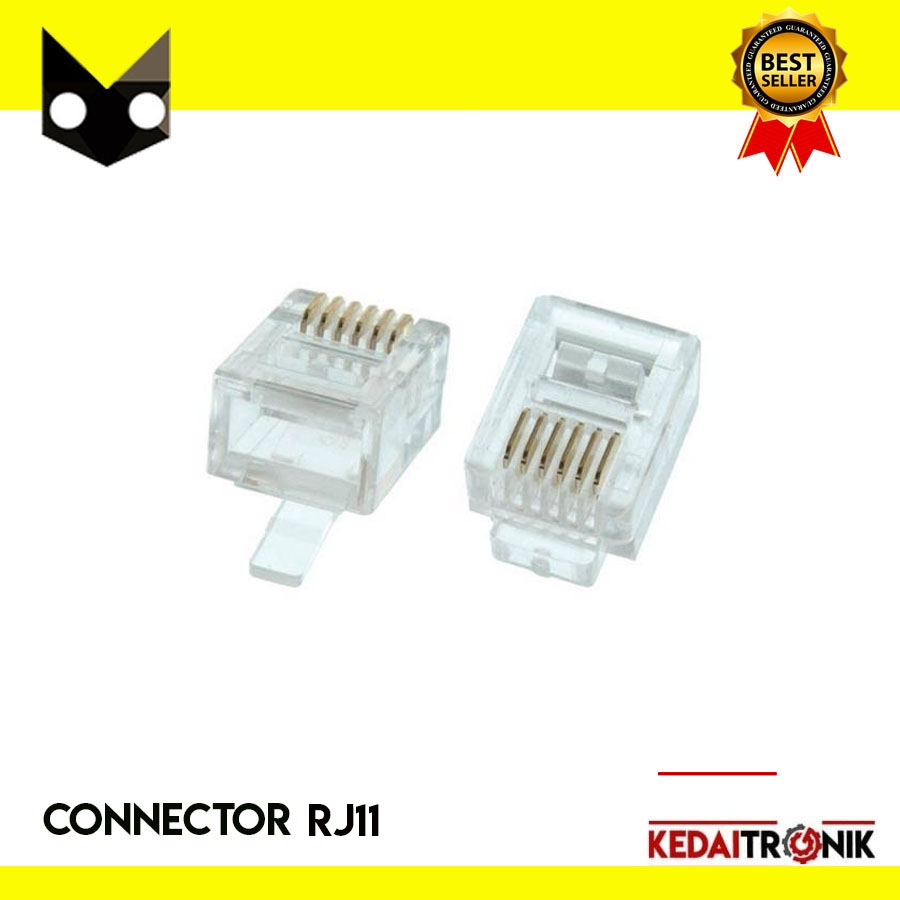 Jual Connector RJ11 Konektor telephone telpon pack 4 pin | Shopee Indonesia