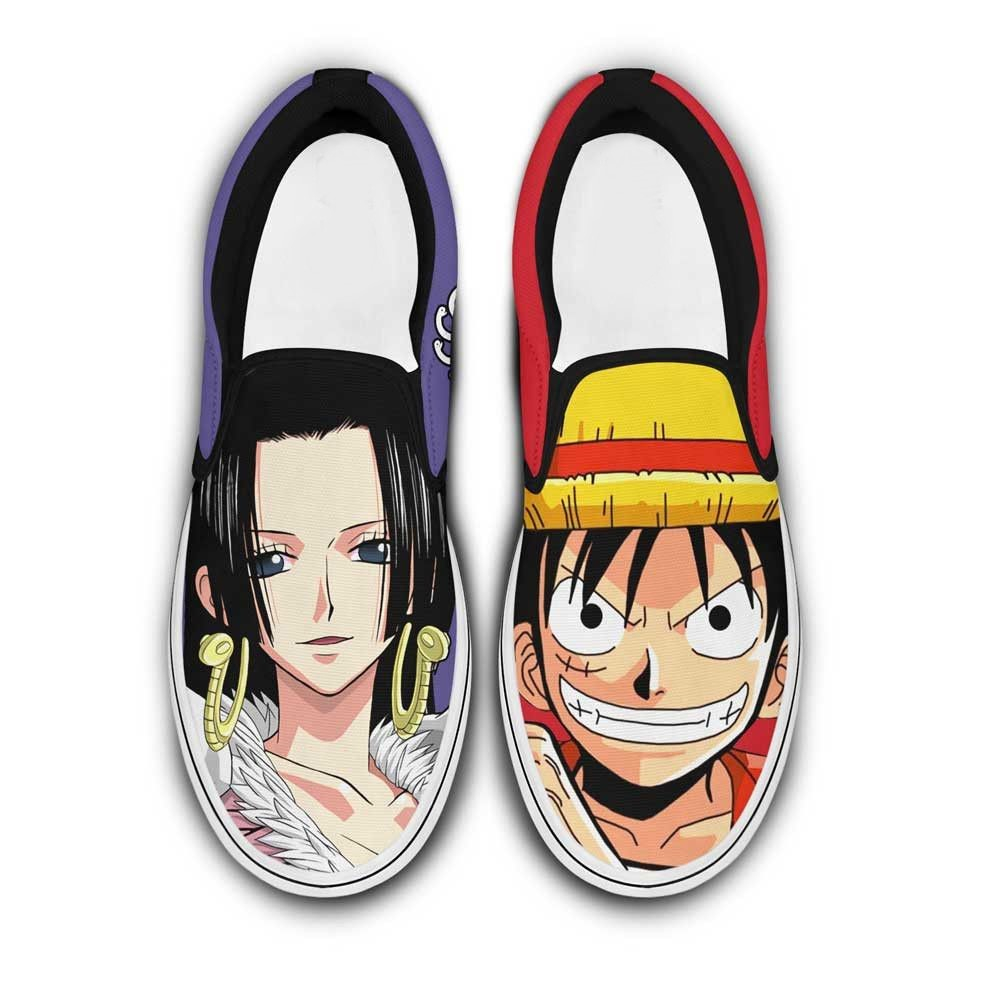 Jual Sepatu Slip On Custom Lukis Luffy X Boa Hancock One Piece Limited ...