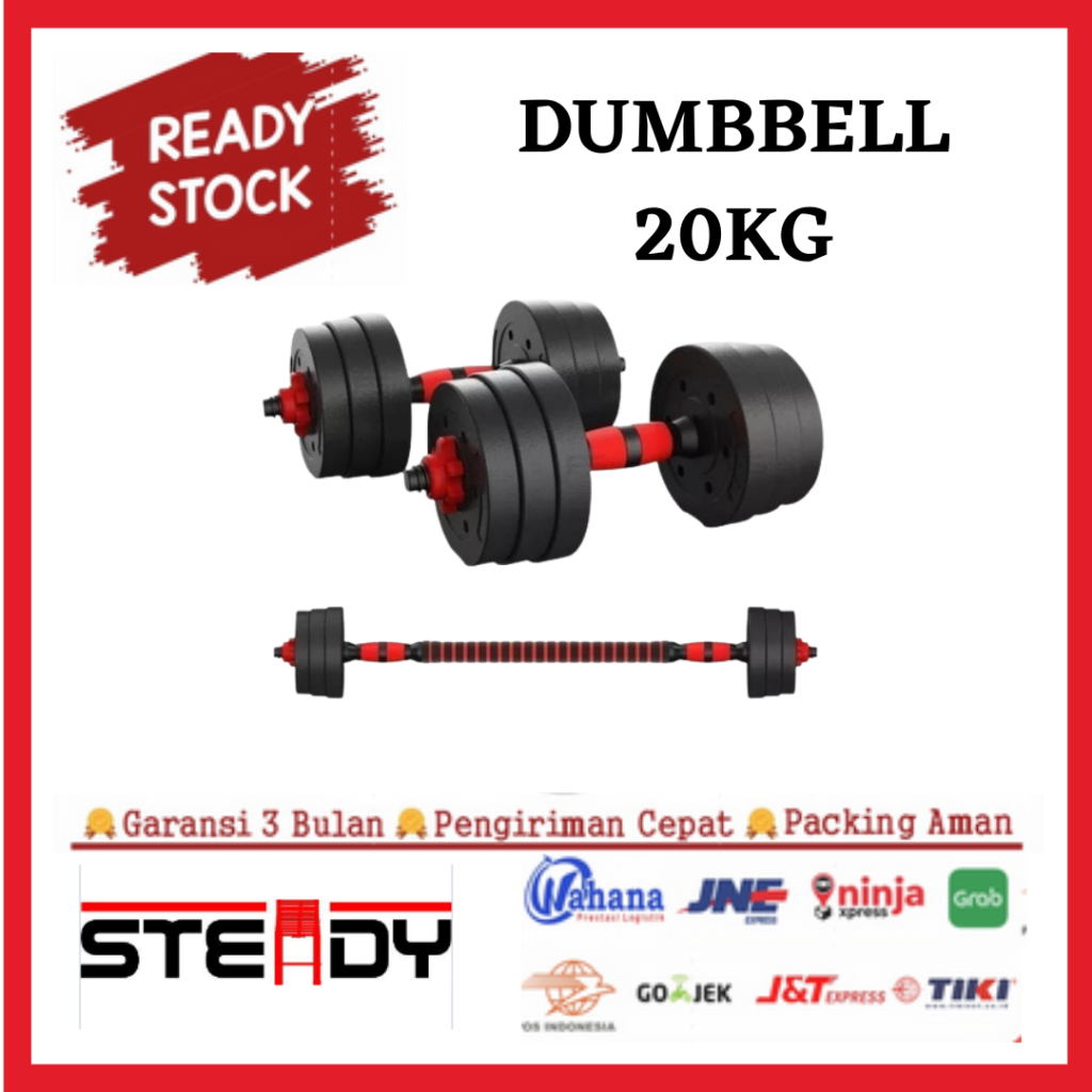 Jual Dumbell PVC Barbell Set 3 in 1 20KG Alat Fitness Alat Angkat Beban Set | Shopee Indonesia