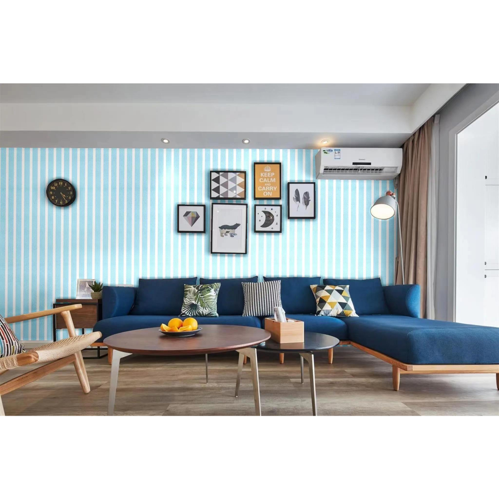 Jual PALING MURAH !! WALLPAPER POLOS EMBOSS PREMIUM KOREAN STYLE 45 cm x 10 M Motif Garis dan ...