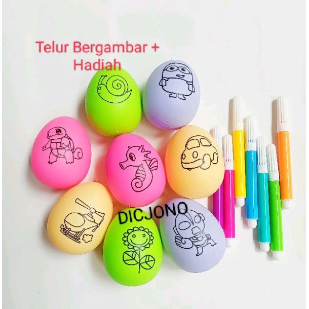 Jual Mainan Edukasi Anak DIY Mewarnai Telur / Telor Bergambar Berhadiah ...