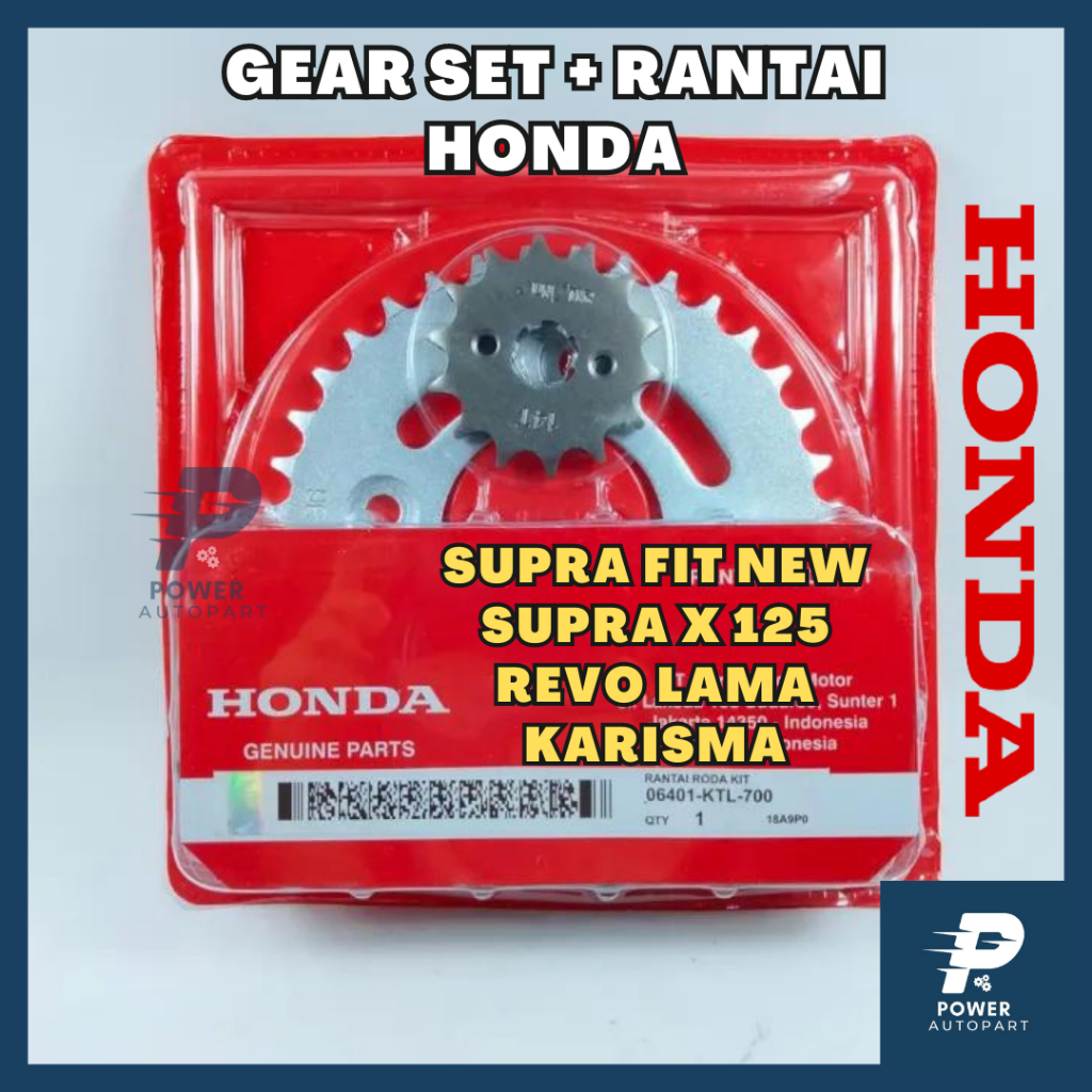 Jual ( GARANSI ) Gear Set + Rantai SUPRA X 125, KARISMA, REVO LAMA, SUPRA FIT NEW - KTL | Shopee ...
