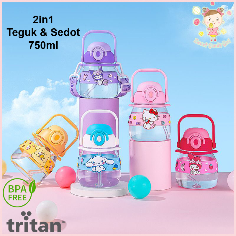Jual COD BEST SELLER BOTOL MINUM JUMBO 2IN1 SEDOT & TEGUK TRITAN ...