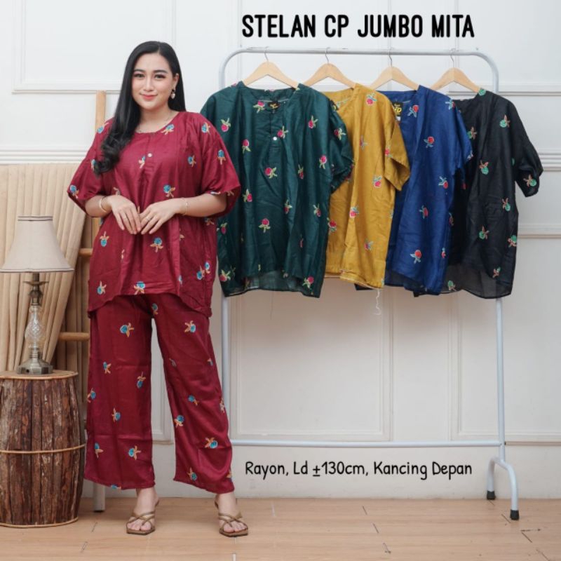 Jual Bisa Pilih Warna One Set Wanita Jumbo Setelan Piyama Celana ...