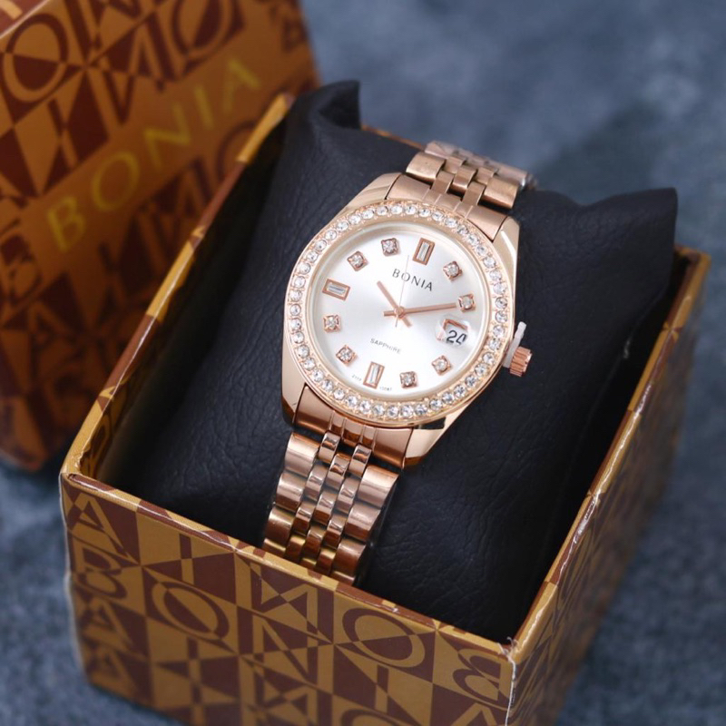 Jual ( BISA COD )* Jam Tangan Wanita BONIA Diamond Rantai Stainless ...