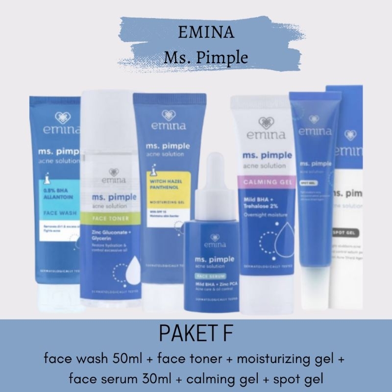Jual Emina Ms Pimple Paket Lengkap Komplit | Skincare Emina 1 Paket ...