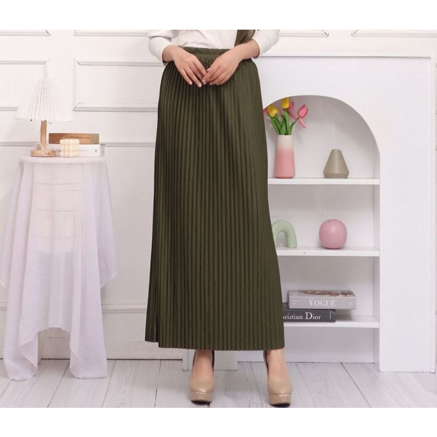 Jual Junfery Skirt Rok Span Plisket Rok Span Panjang Rok Plisket lidi | Shopee Indonesia
