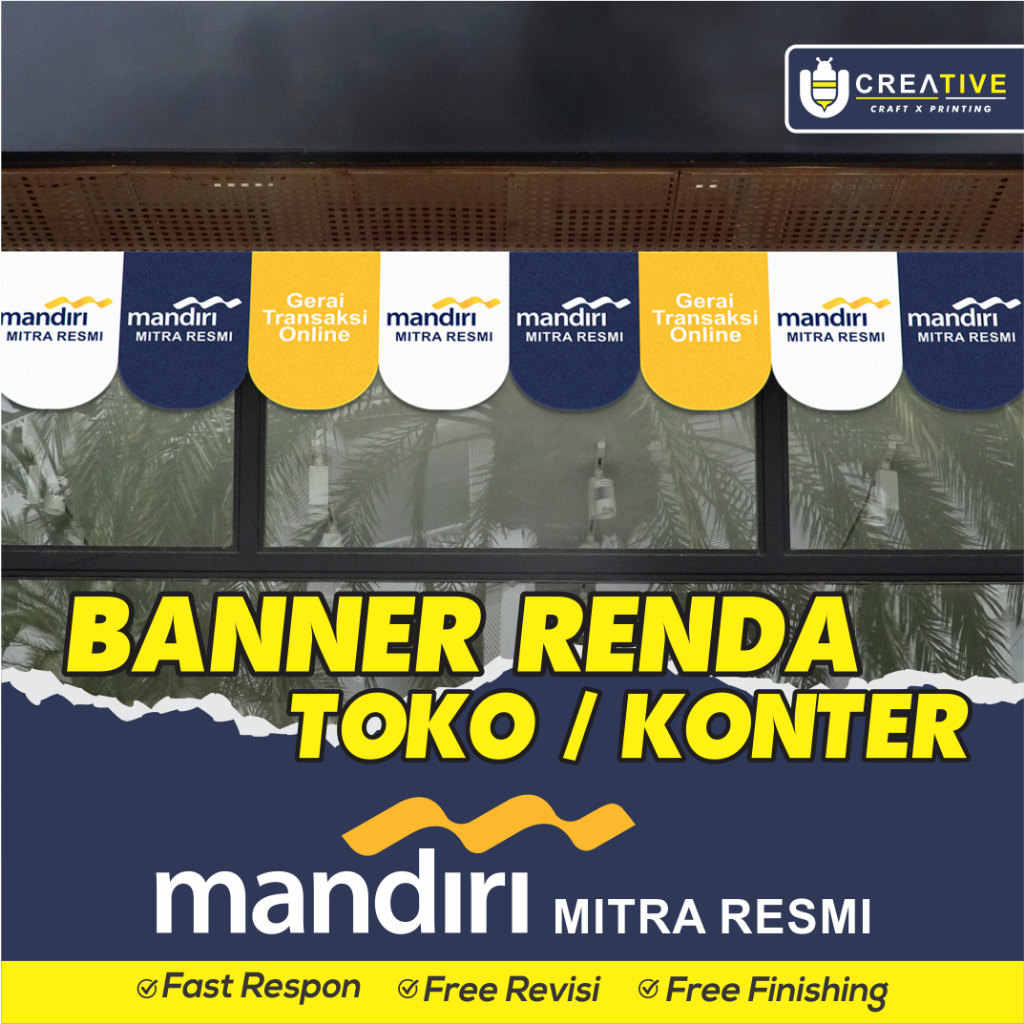 Jual Banner / Spanduk Flag Renda Toko / Konter Mandiri Mitra Resmi (Fast Respon, Free Revisi ...