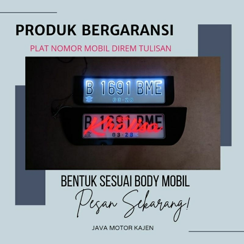 Jual Aksesoris Nomor Mobil Led Interaktif - Gambar muncul saat direm ...