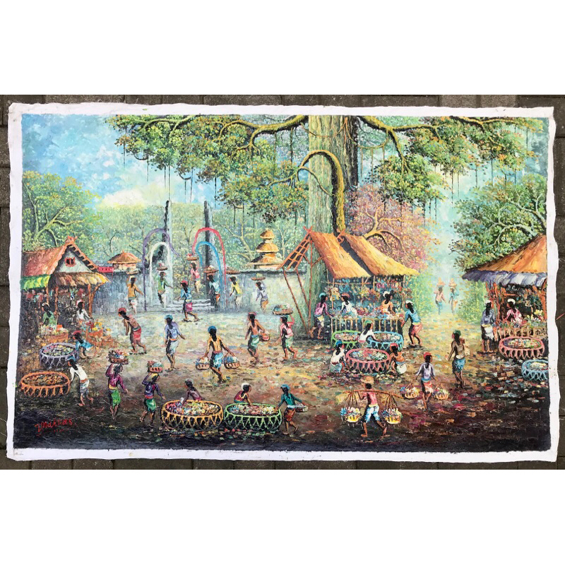 Jual Lukisan Pasar Tradisional Karya Muklas, Ukuran 135 x 85 cm ...