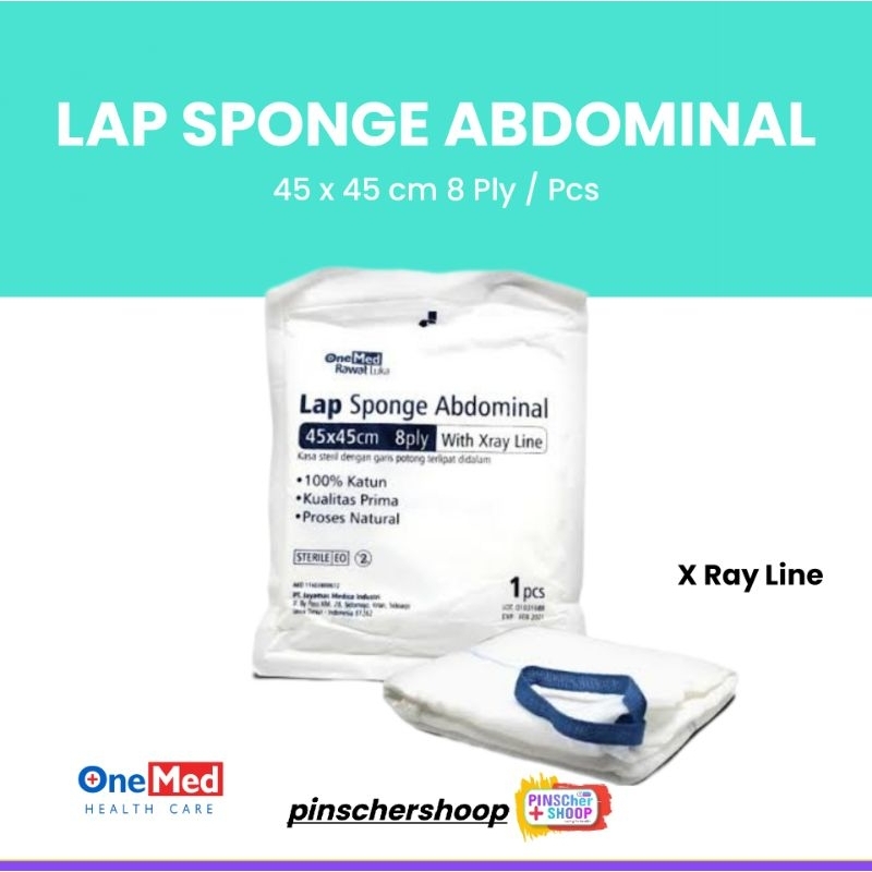 Jual Lap Sponge Abdominal 45 x 45cm 8ply isi 1 Pcs with X-ray Line ...