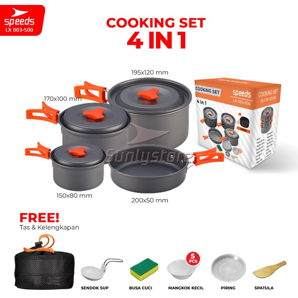 Jual SPEEDS Alat Masak Set Mini Camping Cooking Set Pesta Nesting Stove ...