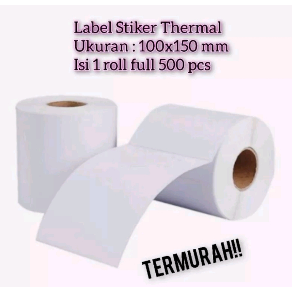 Jual Label Printer Thermal 500 sheet / lembar 10 x 15 cm Bentuk Roll ...