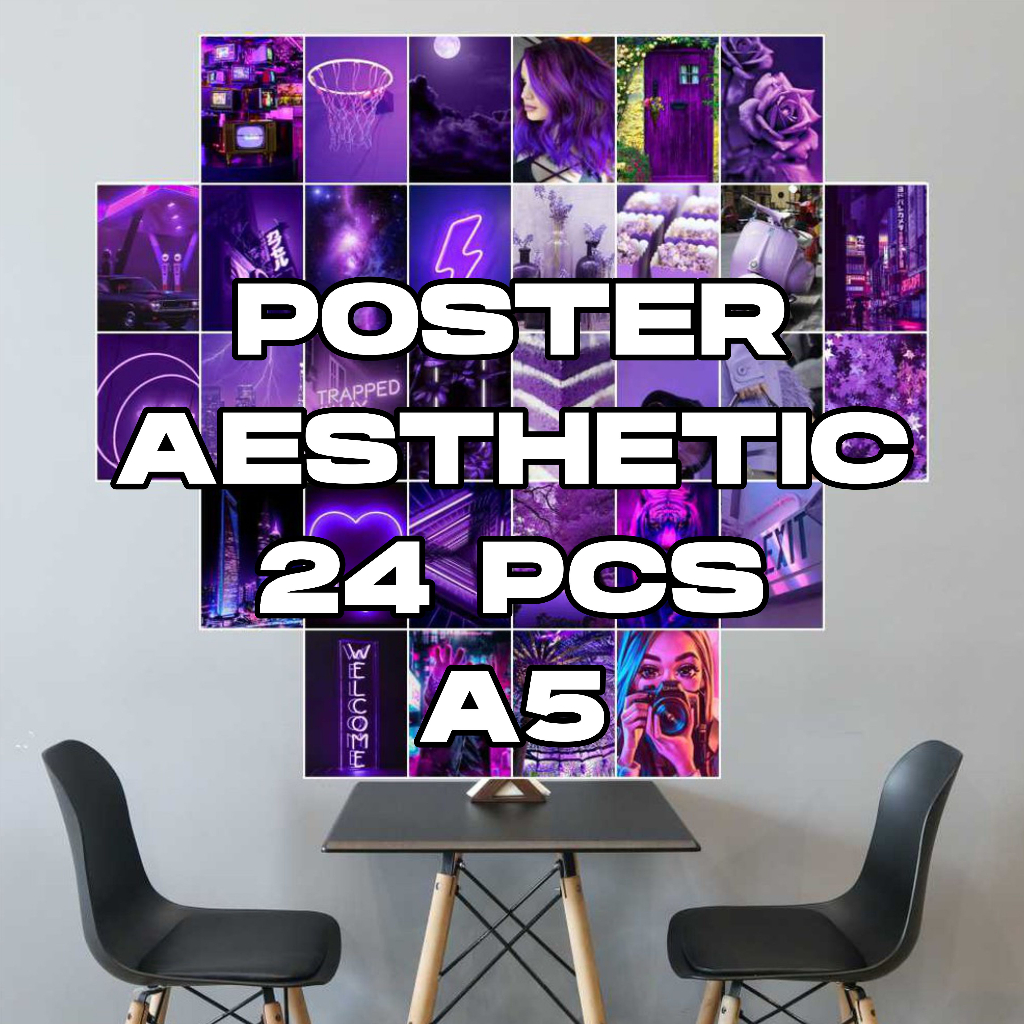 Jual Poster AESTHETIC isi 48 DAN 24 pcs gambar jernih no pudar Poster ...