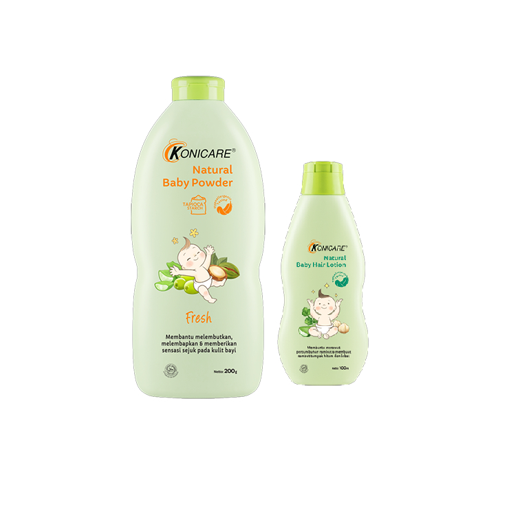 Jual Konicare Natural Baby Powder 200gr ( Beli 1 Gratis 1 Baby Hair ...
