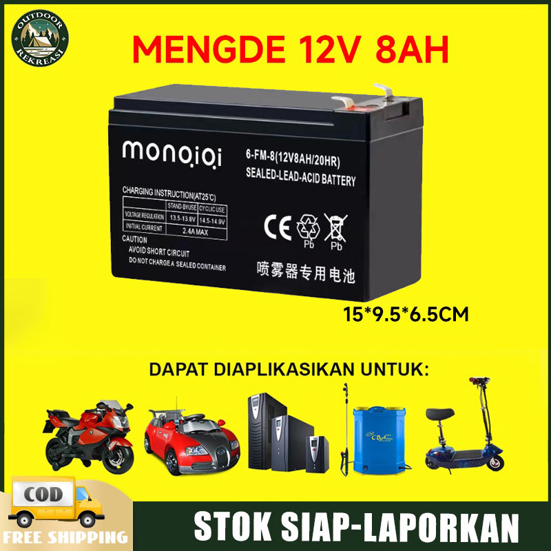 Jual aki sprayer listrik 12V 8Ah VRLA SINUS berkualitas Kering Sprayer Elektrik 12V 8AH KANEDA ...
