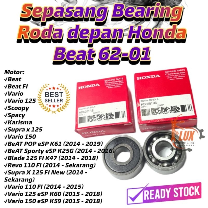 Jual Sepasang Bearing Roda depan Honda Beat / Laher Roda depan Honda ...
