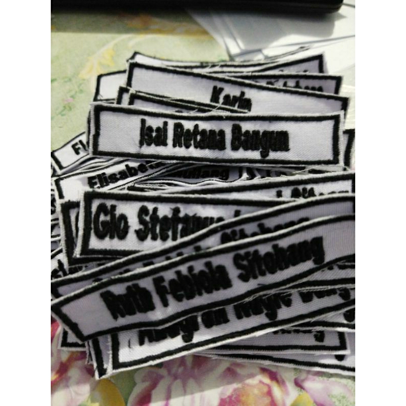 Jual Bordir emblem nama atau sekolah tempel bisa request ( Tidak ...