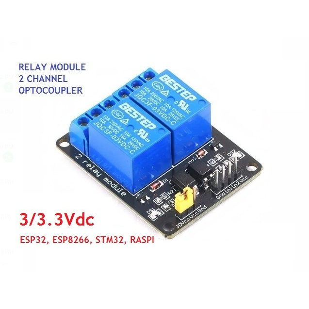 Jual Relay 3V Module 2 Channel 3.3V With Optocoupler 2CH Modul | Shopee Indonesia