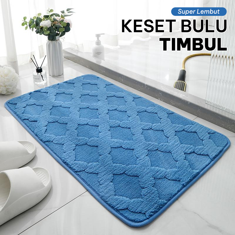 Jual Keset Bulu Timbul Modern Polos Berbagai Warna / Keset Kaki Lantai ...