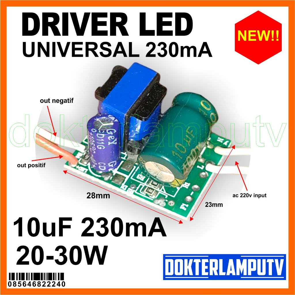 Jual DRIVER LED UNIVERSAL 2-40W INPUT 220V UNTUK PROJEK SERVIS LAMPU ...