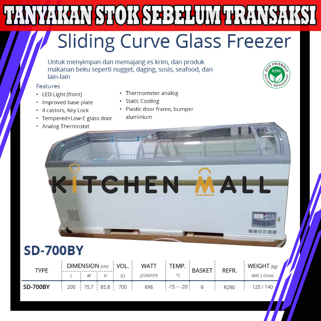 Jual GEA SD-700BY sliding curve glass freezer - freezer box kaca ...
