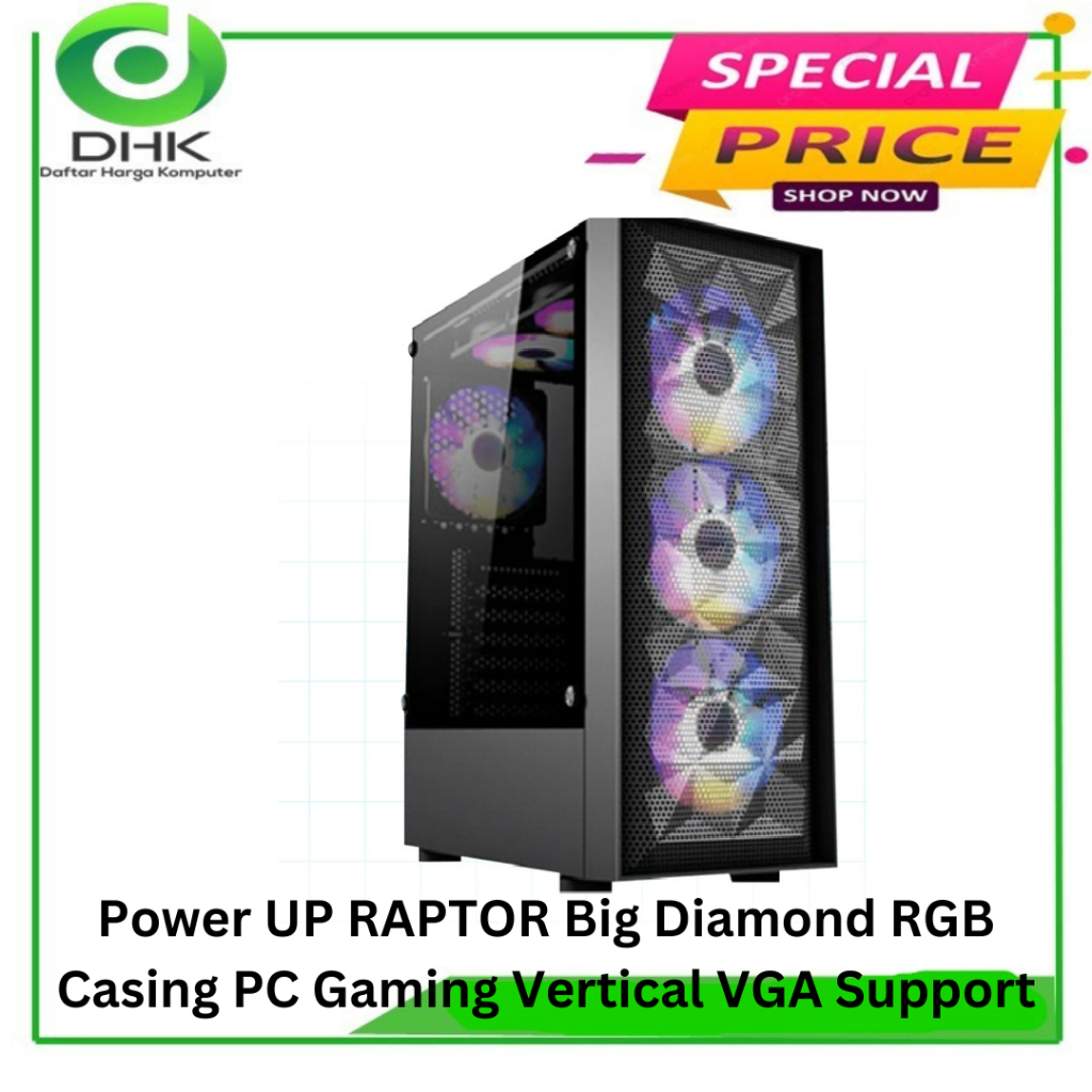 Jual CASING GAMING RAPTOR Big Diamond 4 FAN ARGB CASE | Shopee Indonesia