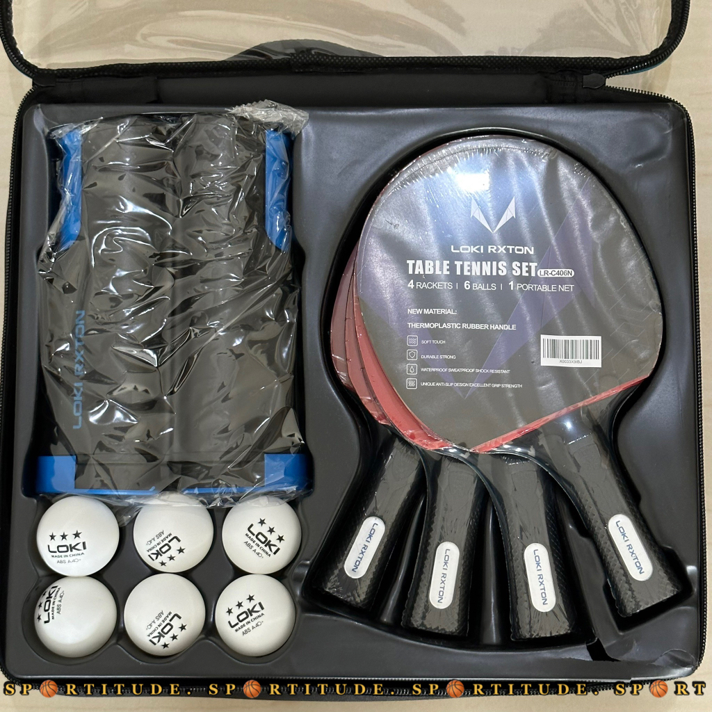 Jual LOKI PINGPONG SET 4 Bat Pingpong 6 Bola Tenis Meja 1 Net Pingpong ...