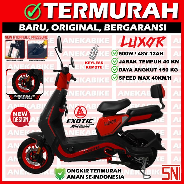 Jual Sepeda Listrik Exotic Luxor Rem Cakram Garansi Resmi | Shopee ...