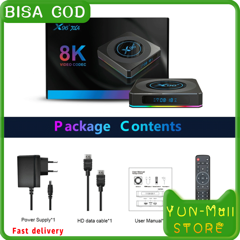 Jual YUN Mall X96 X4 - Android 11 Smart TV Box 8K Display - RAM 4GB ROM ...