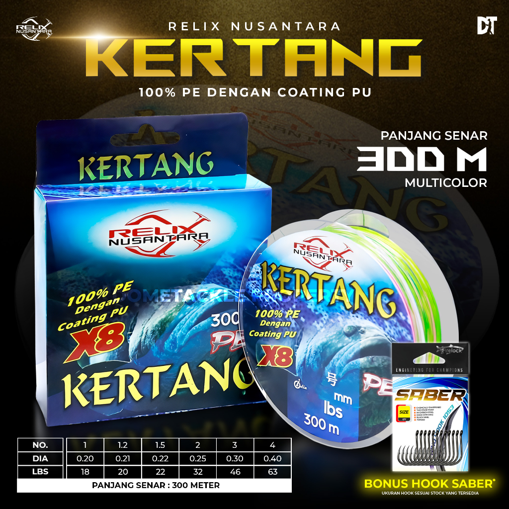 Jual Extra Bonus | Senar PE Kertang X8 300 Meter Dari Relix Nusantara Senar Pancing Benang ...