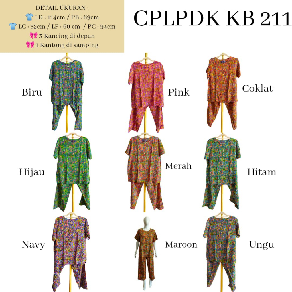 Jual AS Setelan Batik Kudamas CPLPDK LD 112cm - 114cm Busui | Shopee ...