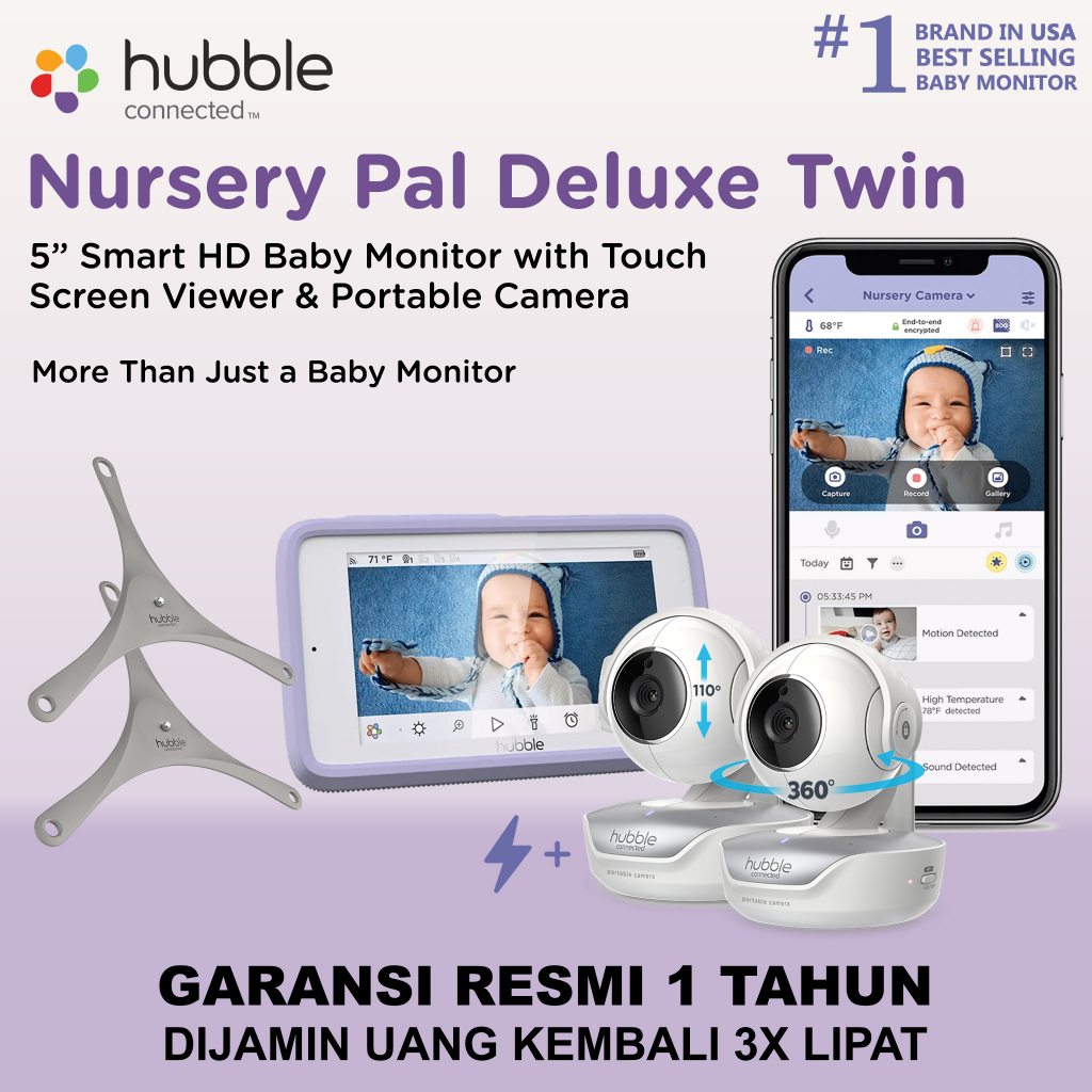 Jual Hubble Nursery Pal Deluxe Twin Smart HD Baby Monitor with Touch ...