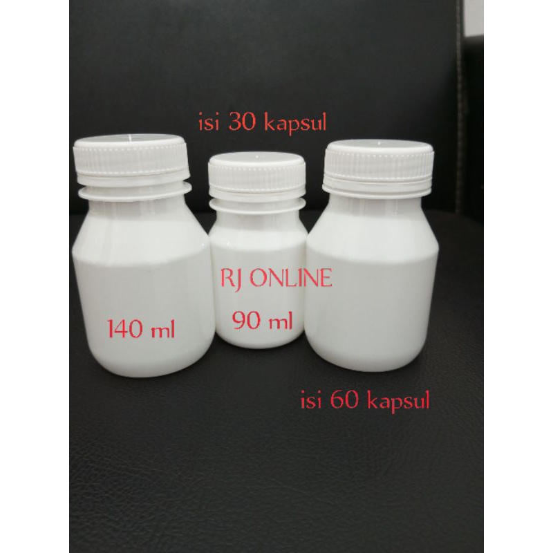 Jual Botol kapsul putih susu isi 30-50kapsul dan 60-80 kapsul 90 ml dan 140ml | Shopee Indonesia
