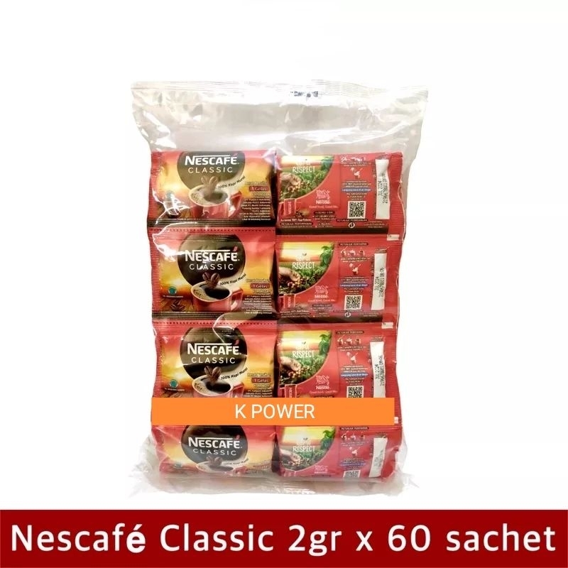 Jual Nescafe Classic Sachet 2gr / 1 pack isi 60 sachet | Shopee Indonesia