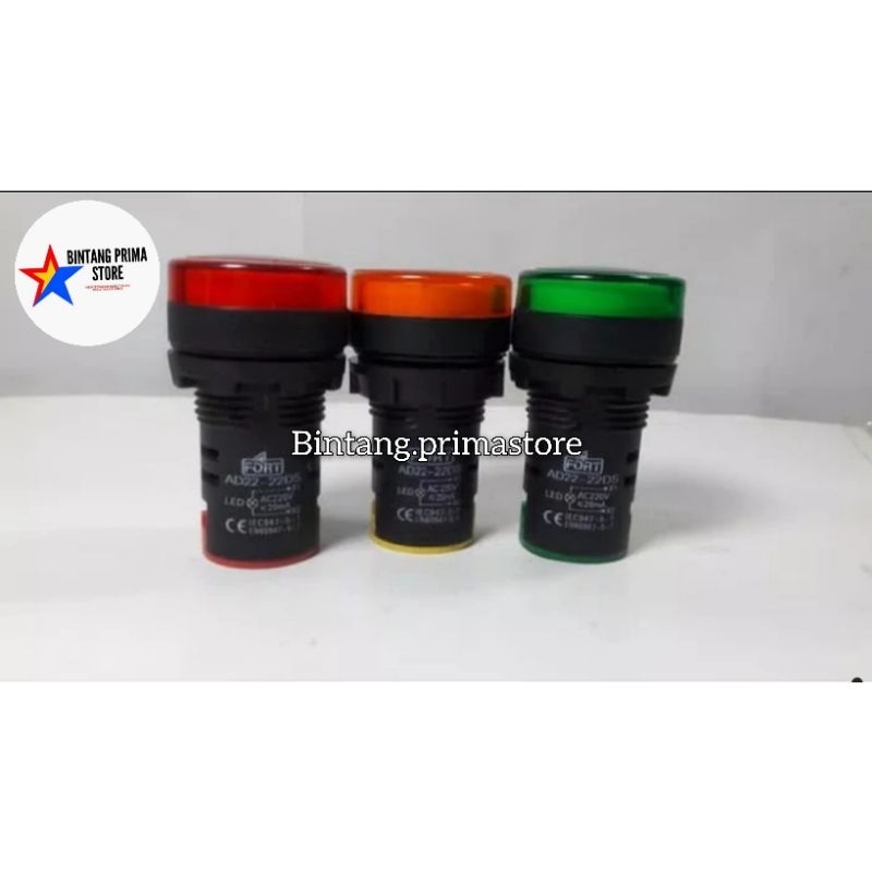 Jual Pilot Lamp LED 16mm / 16 mm 220V / 24V / 12V Warna RST Merk China ...