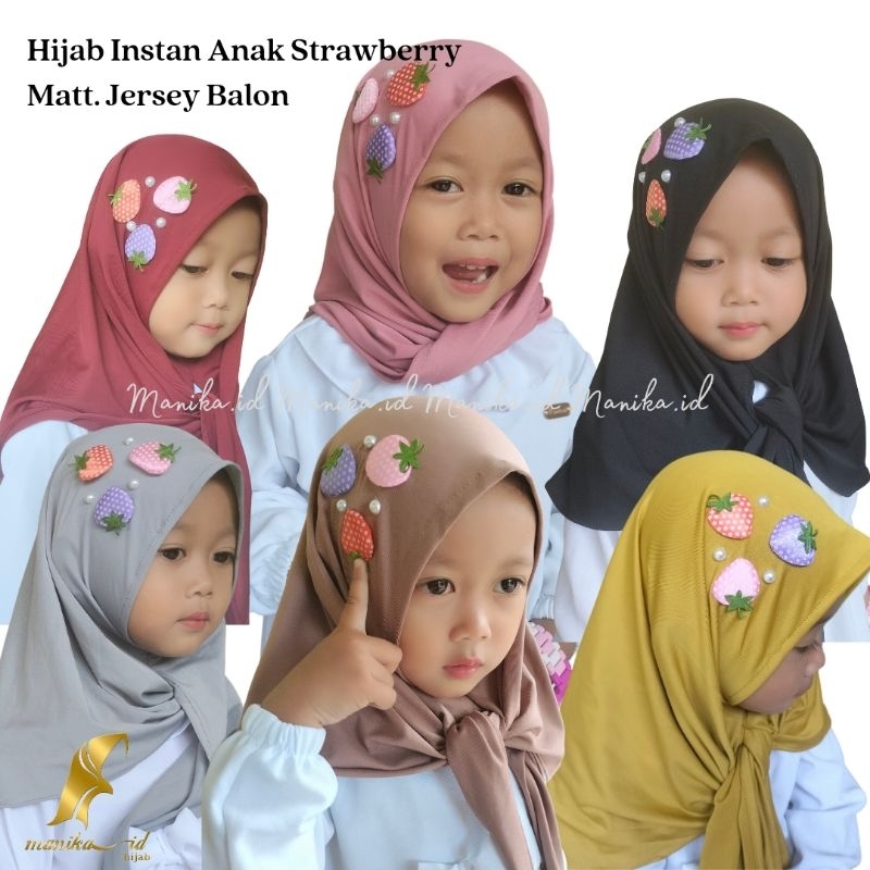 Jual HIJAB INSTAN ANAK STRAWBERRY SEGITIGA INSTAN PASTAN ANAK | Shopee ...