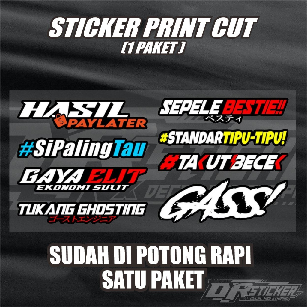 Jual (VOL 53) Sticker Racing Motor Sticker Viral Print Cut Sticker ...