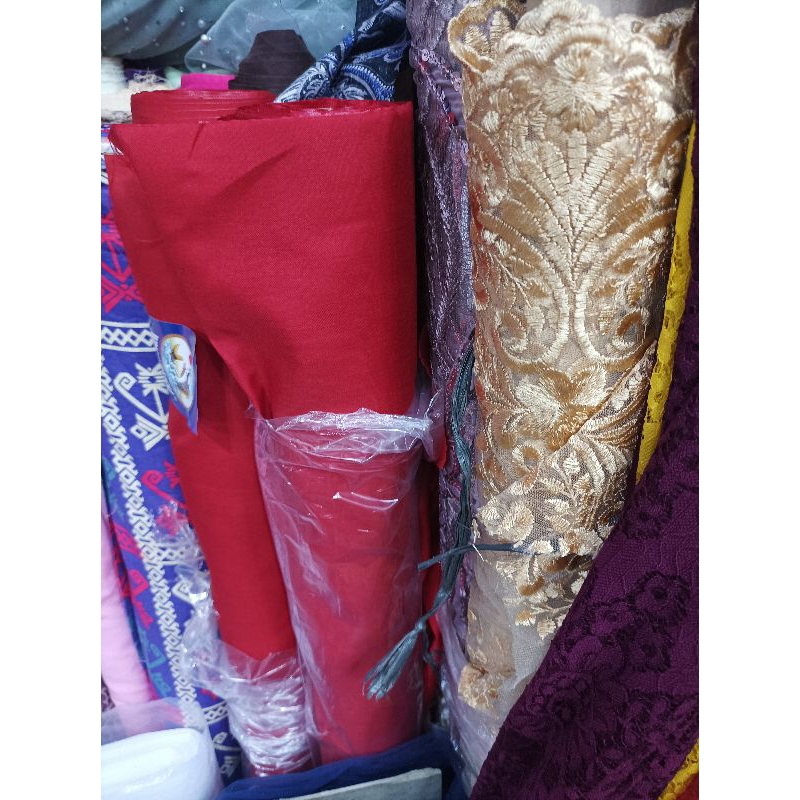 Jual kain tetron jumping, katun golden mella polos bidang kecil 115 cm ...