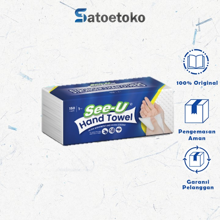 Jual See-U Handtowel Interfold Blue 150's / Tisu Tangan / Tissue ...