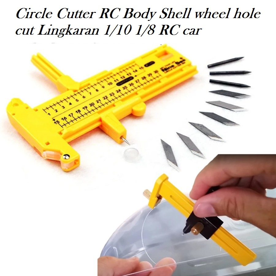 Jual Circle Cutter RC Body Shell wheel hole cut Lingkaran 1/10 1/8 RC ...