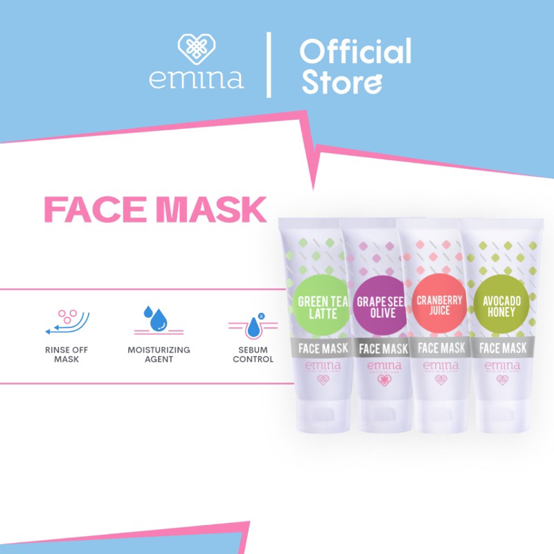 Jual EMINA FACE MASK 60ML VARIAN BUAH / FASK MASK TUBE 60ML | Shopee ...
